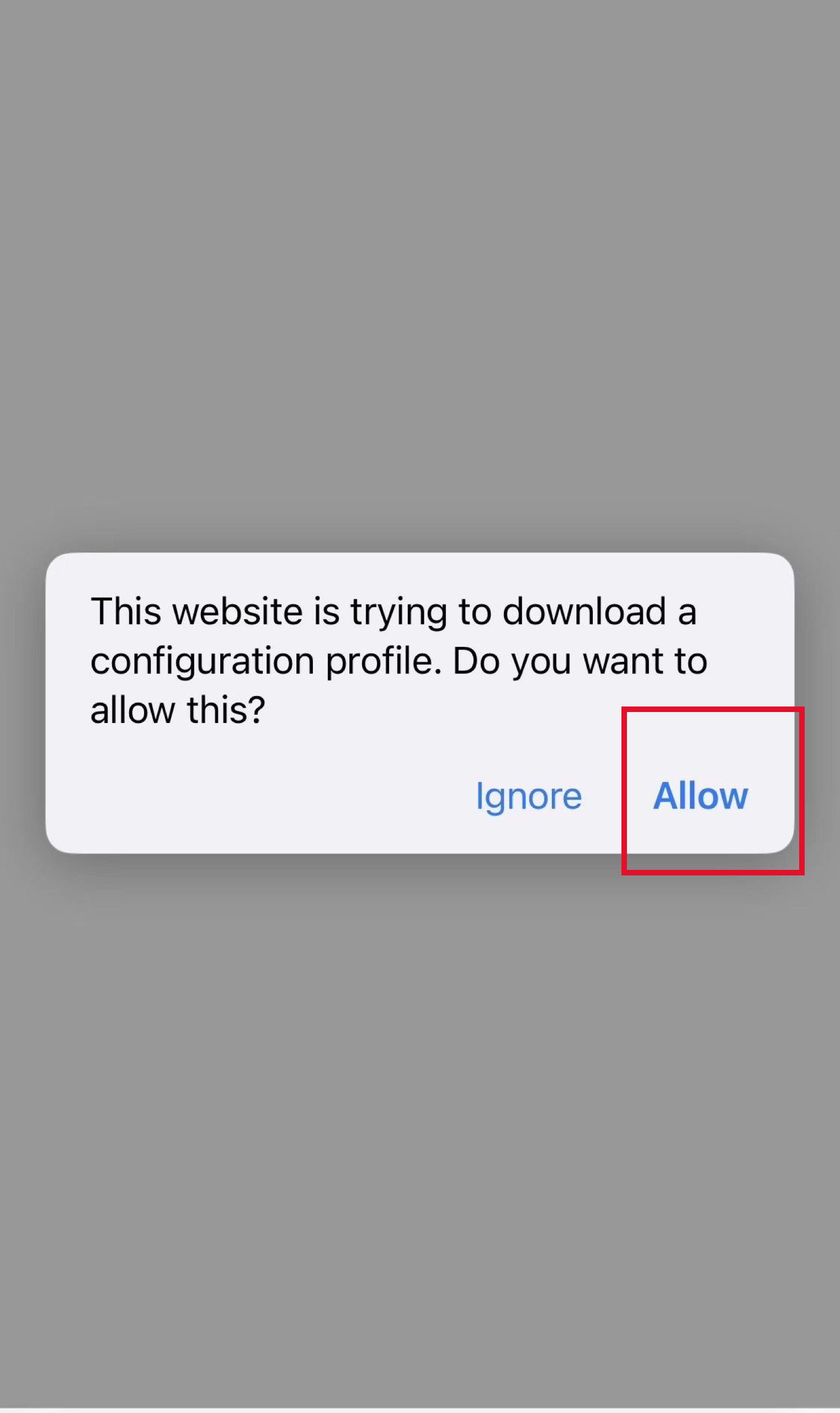 2. Click Allow to install